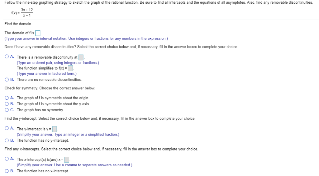 Solved Follow the nine-step graphing strategy to sketch the | Chegg.com