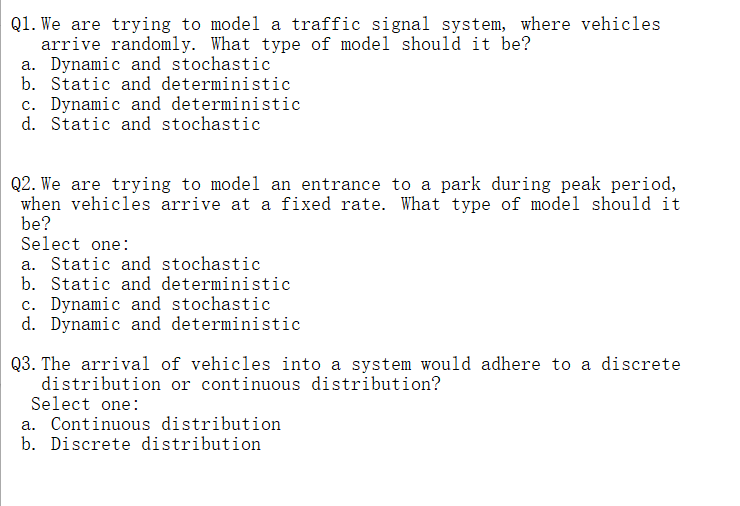 Solved Q1. We are trying to model a traffic signal system, | Chegg.com