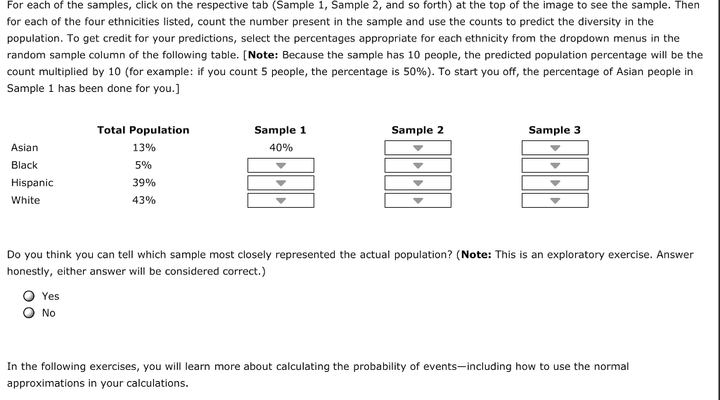 1. Engagement Activity: Probability and Samples The | Chegg.com