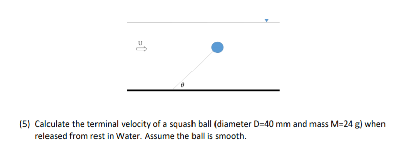 Solved (5) Calculate the terminal velocity of a squash ball | Chegg.com