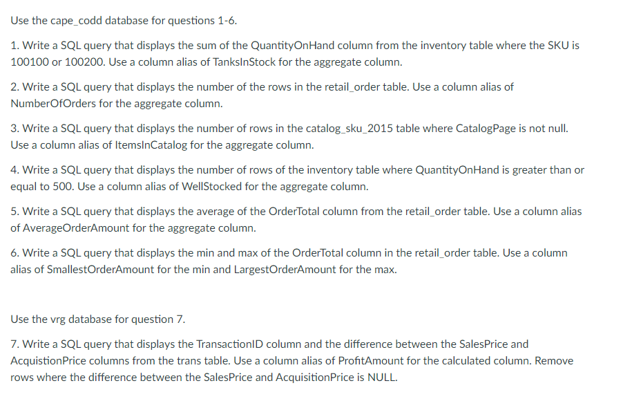 Solved Use the cape_codd database for questions 1-6. 1. | Chegg.com