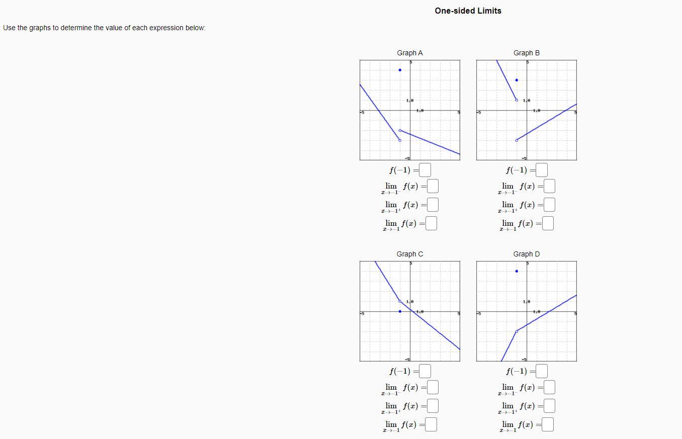 Solved One-sided Limits Use the graphs to determine the | Chegg.com