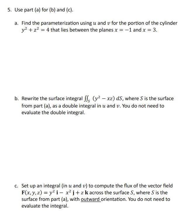 Solved a. Find the parameterization using u and v for the | Chegg.com