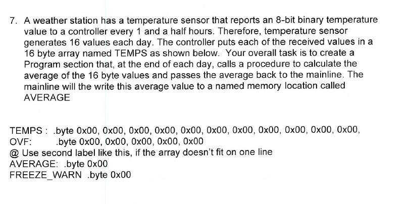 7. A weather station has a temperature sensor that | Chegg.com