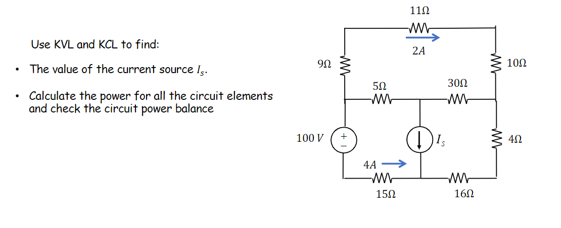 Solved Use KVL and KCL to find: - The value of the current | Chegg.com