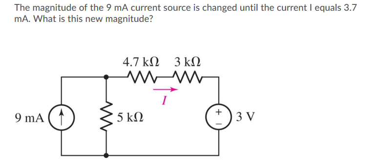 Solved The magnitude of the 9 mA current source is changed | Chegg.com