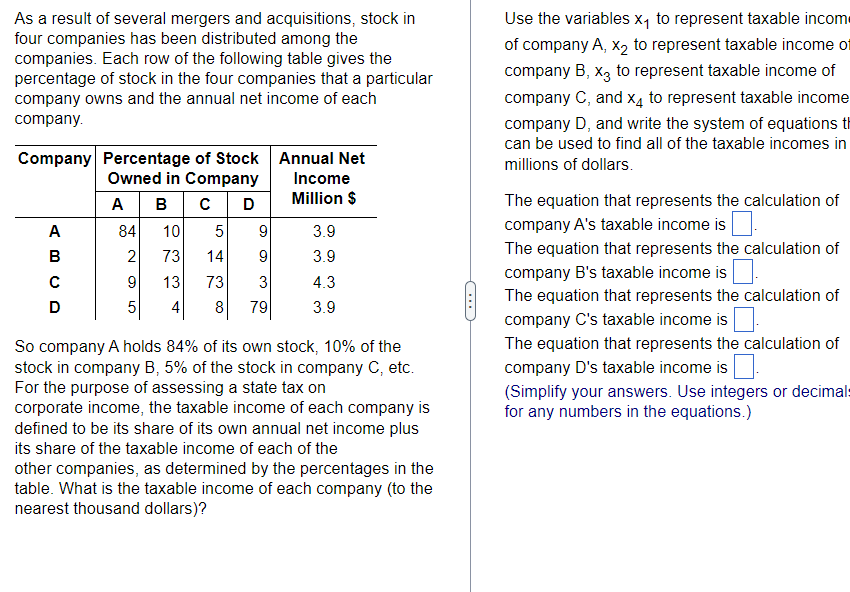 Solved As a result of several mergers and acquisitions, | Chegg.com