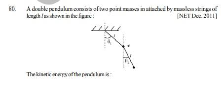 Solved 80. A double pendulum consists of two point masses in | Chegg.com
