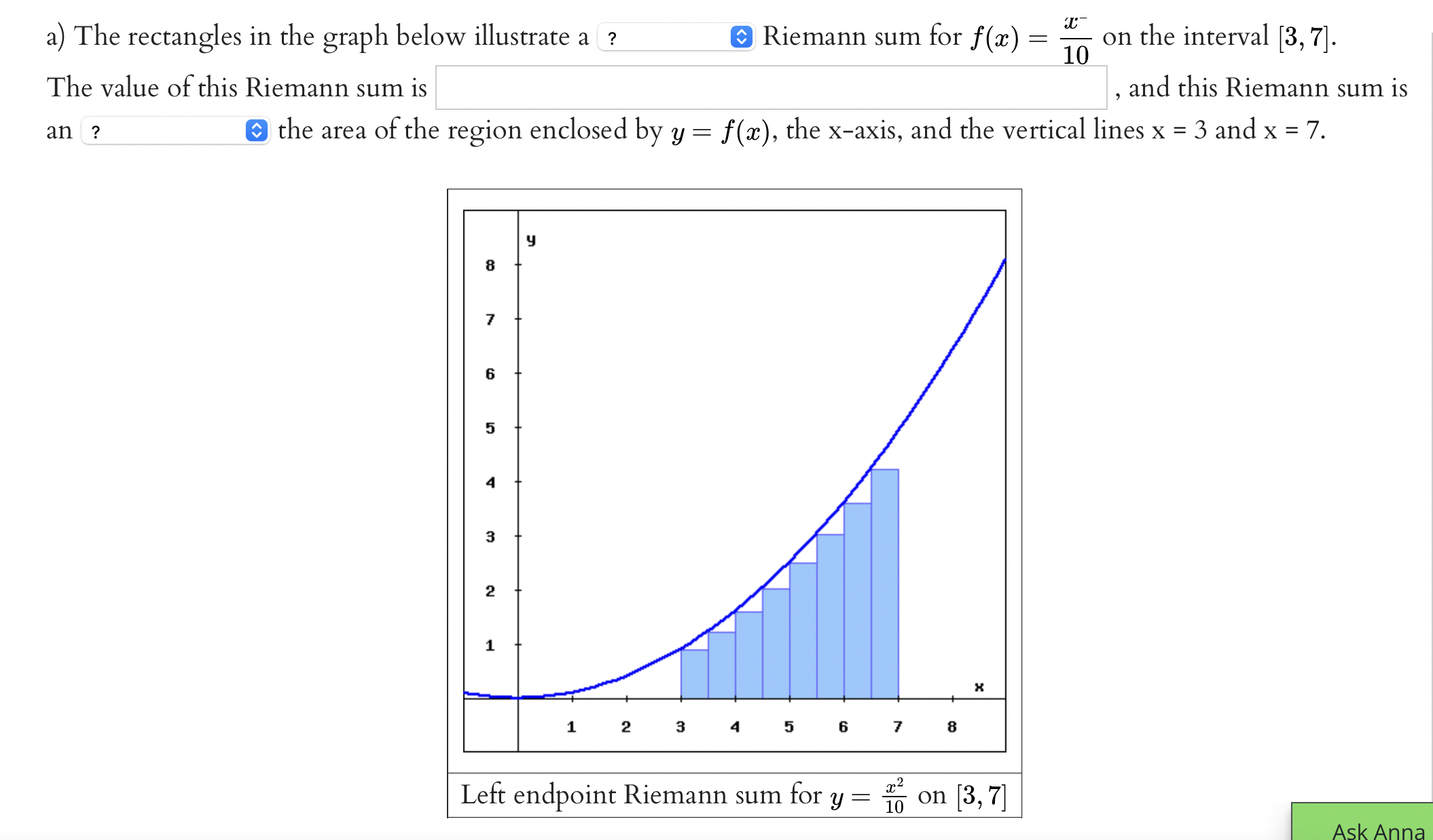 Solved a) ﻿The rectangles in the graph below illustrate a | Chegg.com