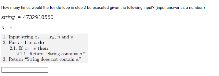 Solved How many times would the for-do loop in step 2 be | Chegg.com