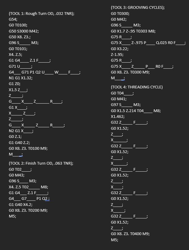 Solved 1. Write a turning CNC program for the next work | Chegg.com