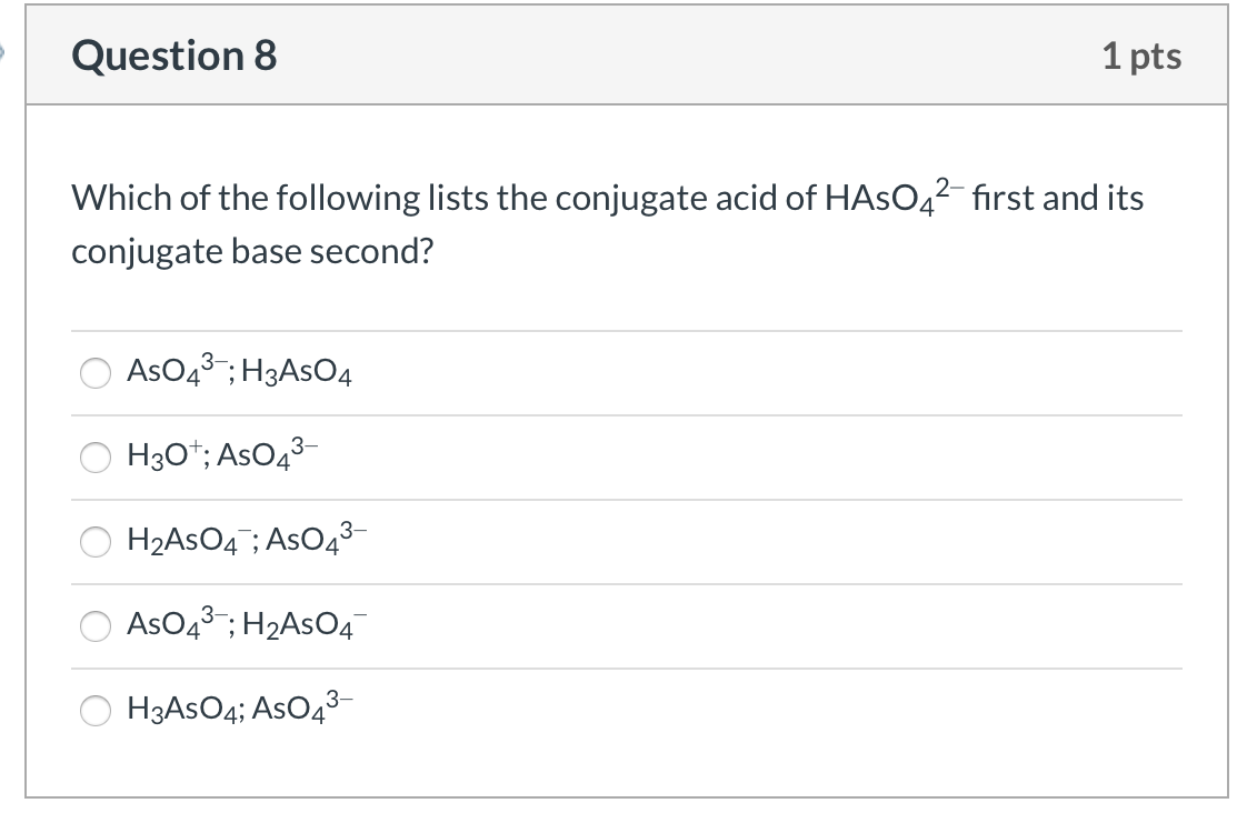 Solved Question 8 1 pts Which of the following lists the | Chegg.com