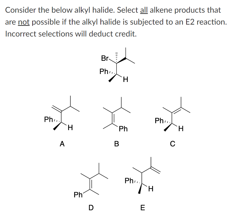 Solved Consider the below alkyl halide. Select all alkene | Chegg.com