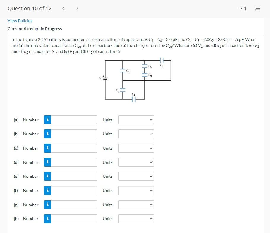 Solved Question 10 of 12 - /1 View Policies Current Attempt | Chegg.com
