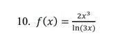 Solved f(x)=ln(3x)2x3 | Chegg.com