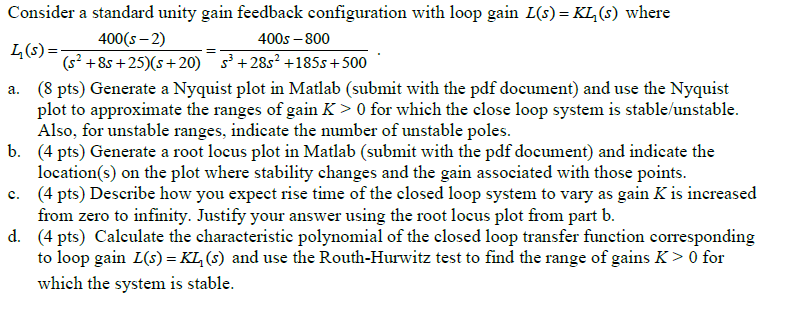 Solved Consider a standard unity gain feedback configuration | Chegg.com