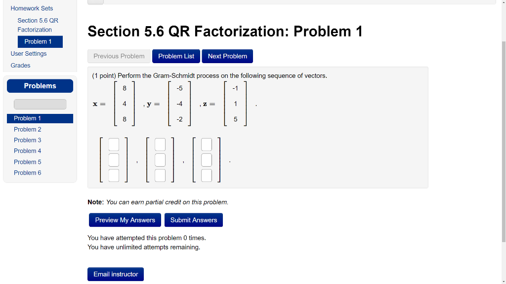 Solved Homework Sets Section 5 6 Qr Factorization Section