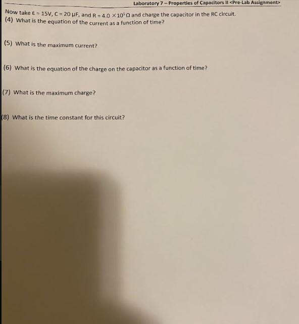 Solved Physics 121 Pre-lab Assignment Laboratory 7 - | Chegg.com