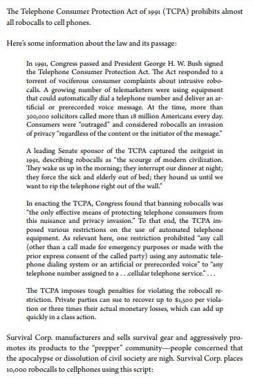 Solved The Telephone Consumer Protection Act of 1991 (TCPA) | Chegg.com