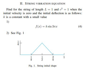 Solved II. STRING VIBRATION EQUATION Find for the string of | Chegg.com