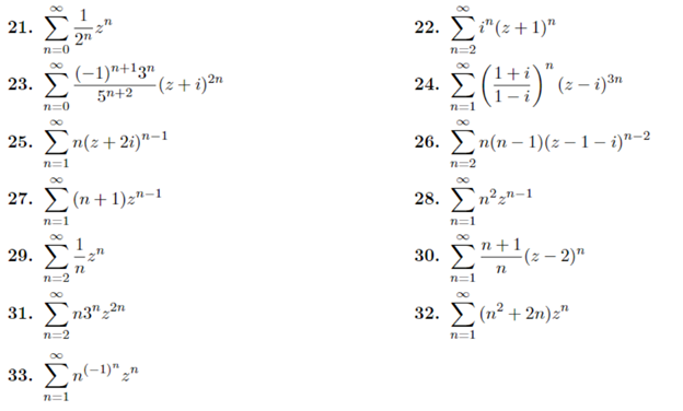 Solved 21. 22. Σί"(+ 1)" 2n n=0 24. 23. Σ(-1)+132, 5n+2 | Chegg.com