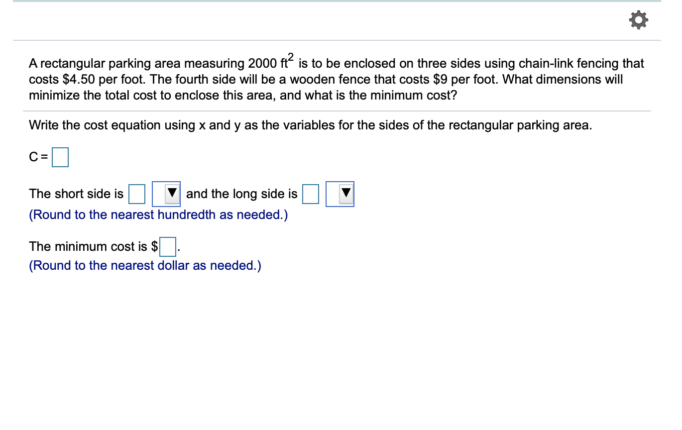 Solved A rectangular parking area measuring 2000 ft' is to | Chegg.com