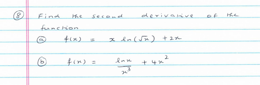 Solved Find the second derivative of the function (a) | Chegg.com