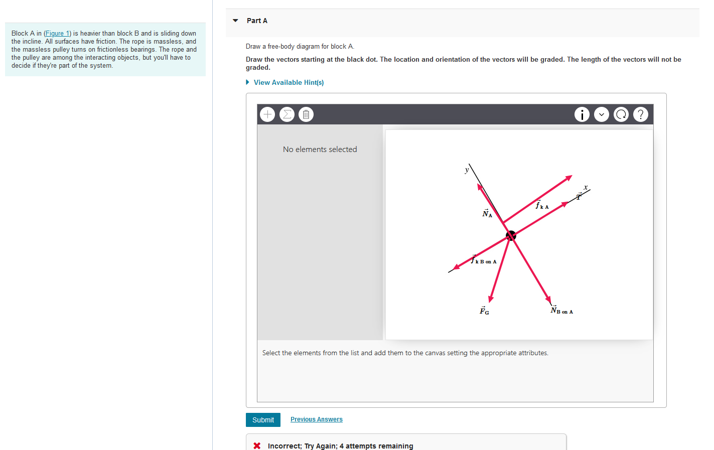 Solved Block A in (Figure 1) is heavier than block B and is | Chegg.com