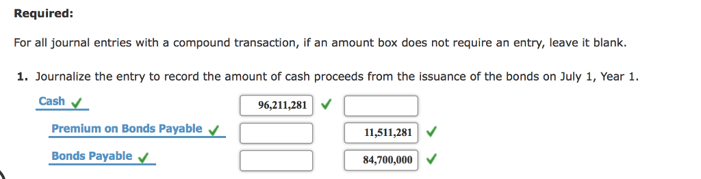 Solved Bond Premium, Entries for Bonds Payable Transactions | Chegg.com