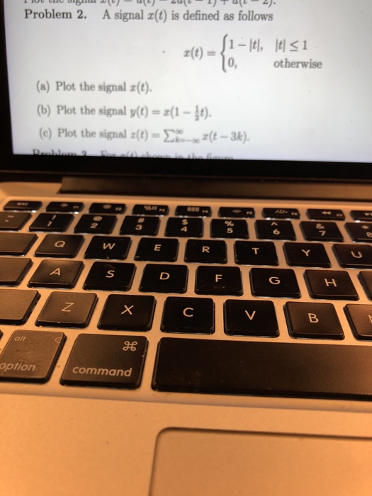 Solved Problem 2. A signal z(t) is defined as follows 1-ltl. | Chegg.com