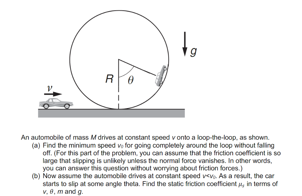Solved An automobile of mass M drives at constant speed v | Chegg.com
