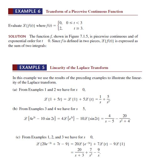 Solved EXAMPLE 6 Transform of a Piecewise Continuous | Chegg.com