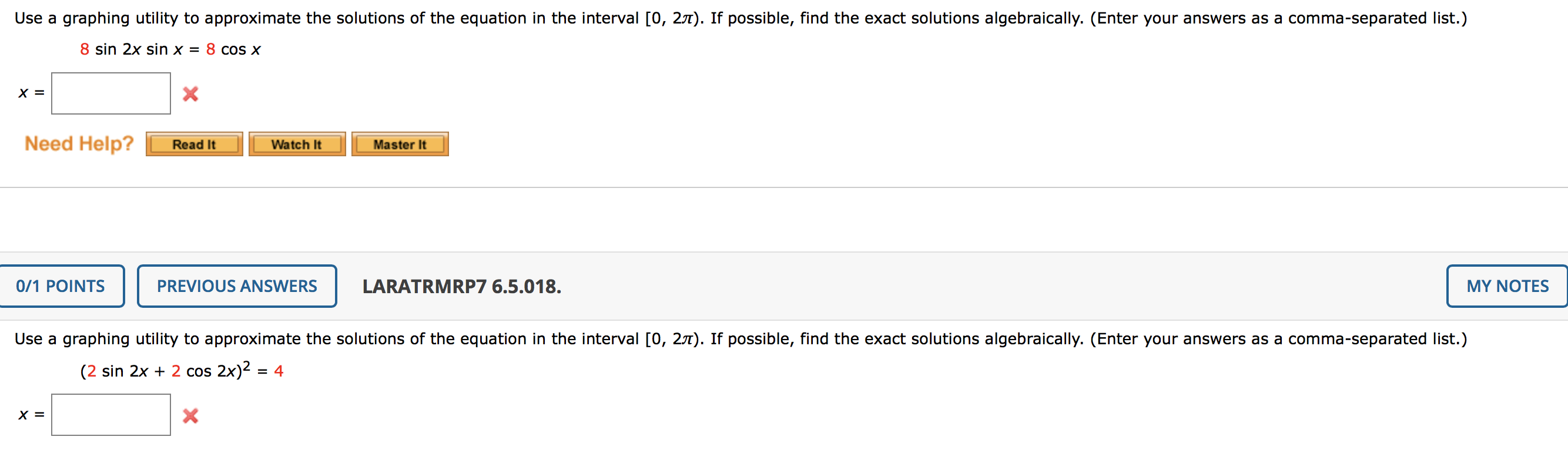 Solved Use a graphing utility to approximate the solutions | Chegg.com