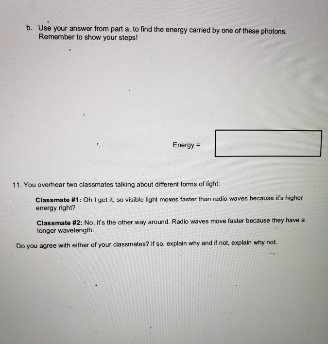 Solved photon. 11. A red laser pointer emits photons with a | Chegg.com