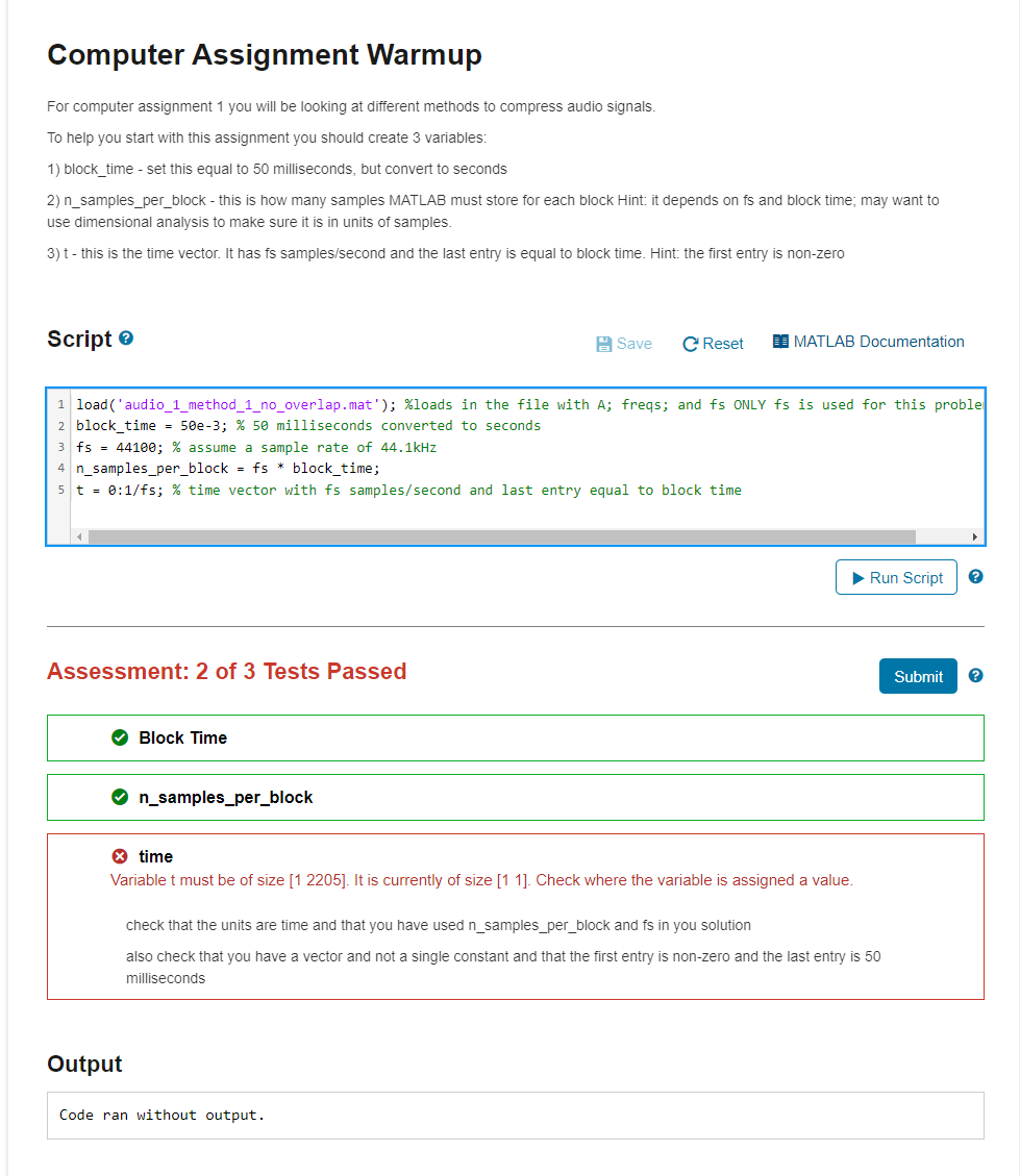 Solved Computer Assignment Warmup For computer assignment 1 | Chegg.com