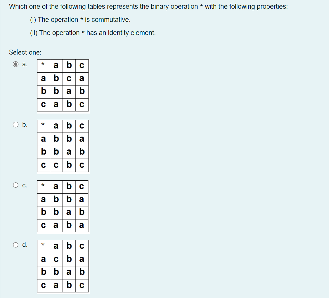 [solved] Consider The Incomplete Binary Operation On The