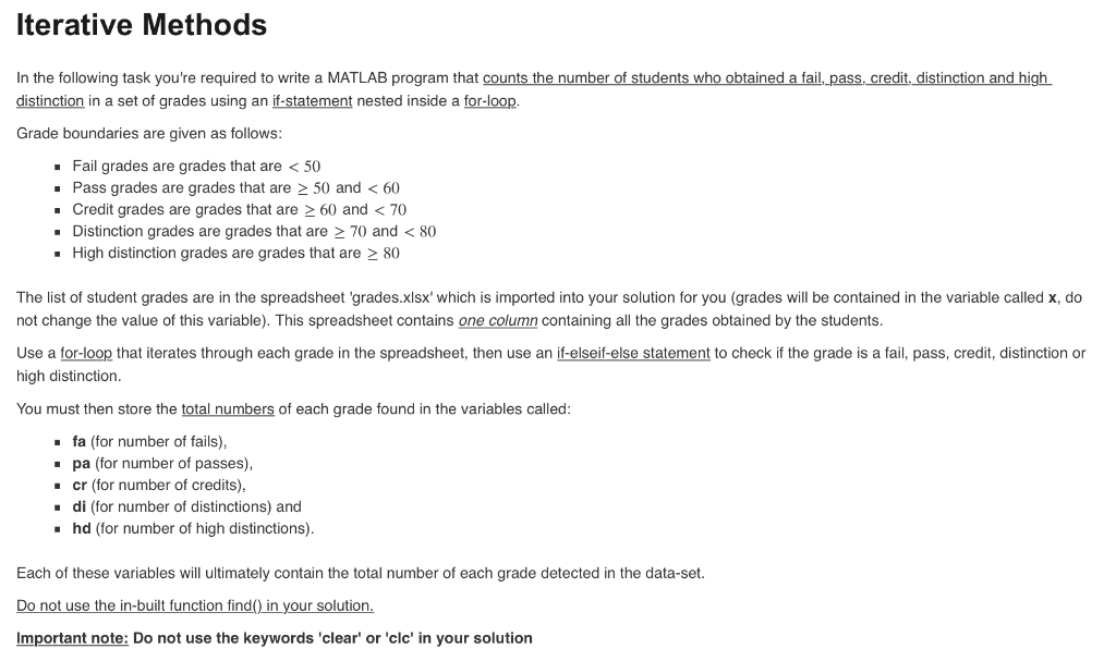 Solved Iterative Methods In the following task you're | Chegg.com