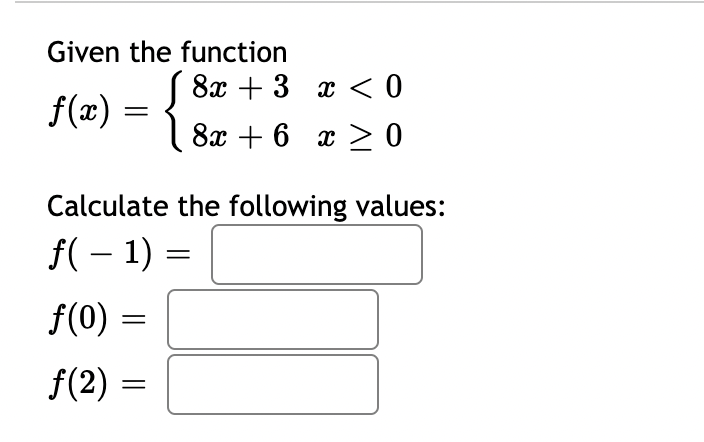 Solved Evaluate f(−2) where f(x) is the piecewise function | Chegg.com