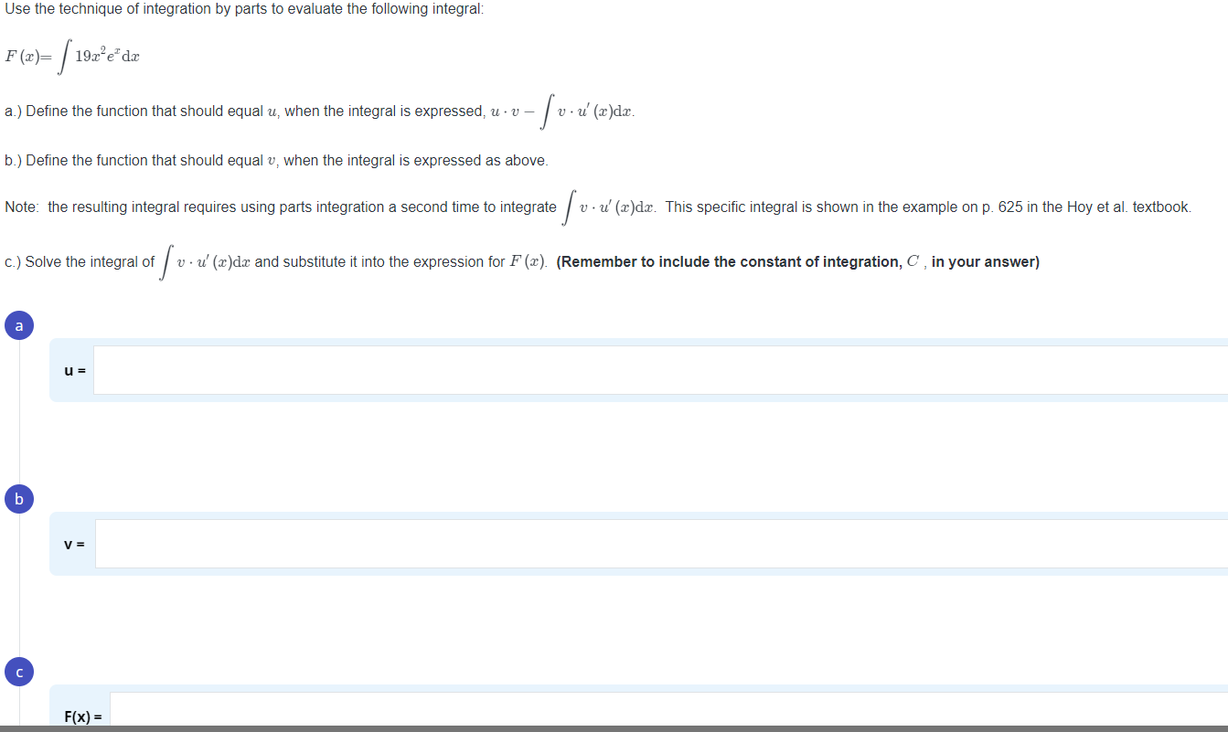 Solved Use the technique of integration by parts to evaluate | Chegg.com