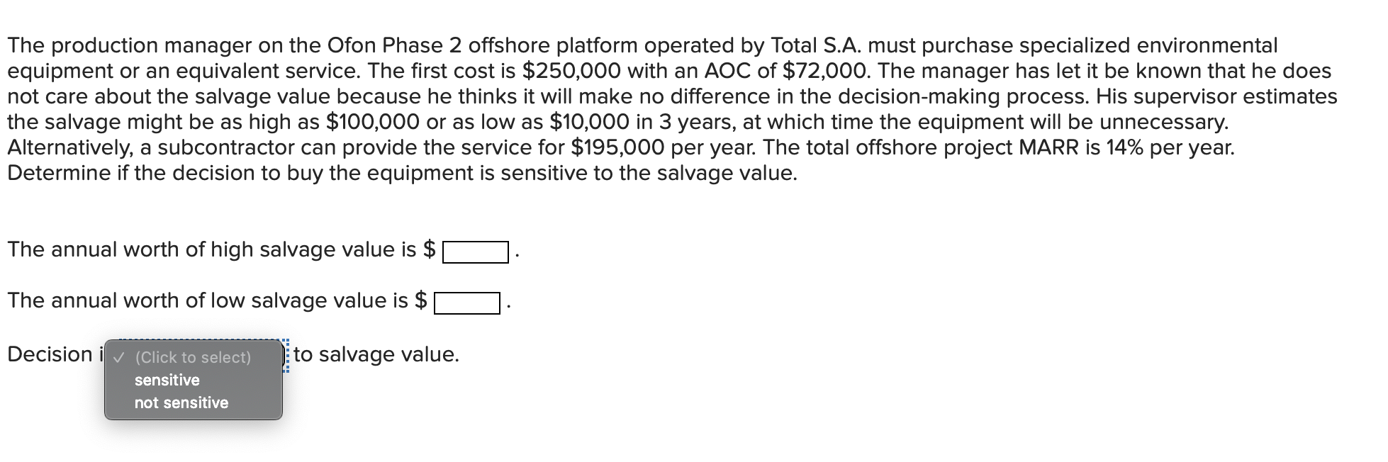 Solved The production manager on the Ofon Phase 2 offshore | Chegg.com