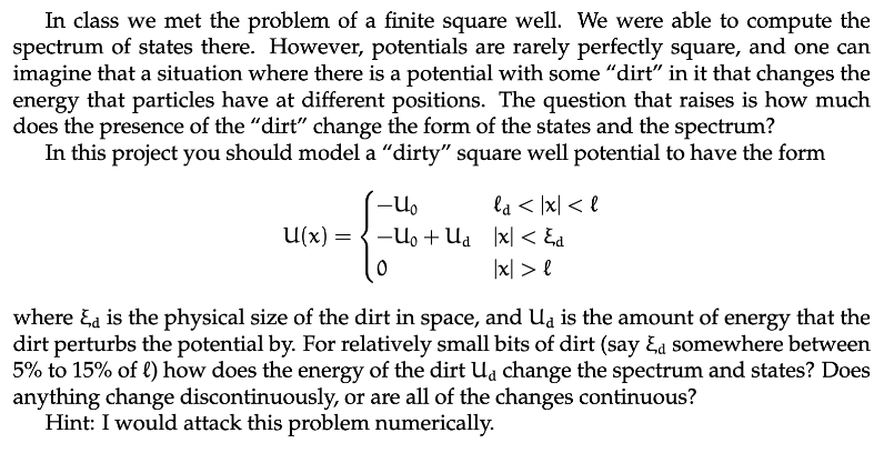 Solved Dirty Square Well. Looking for a breakdown of the | Chegg.com