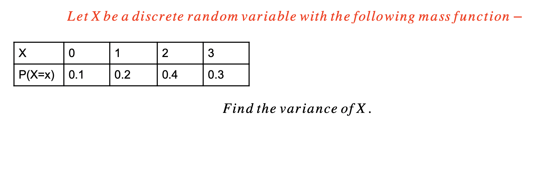 Solved Let X be a discrete random variable with the | Chegg.com
