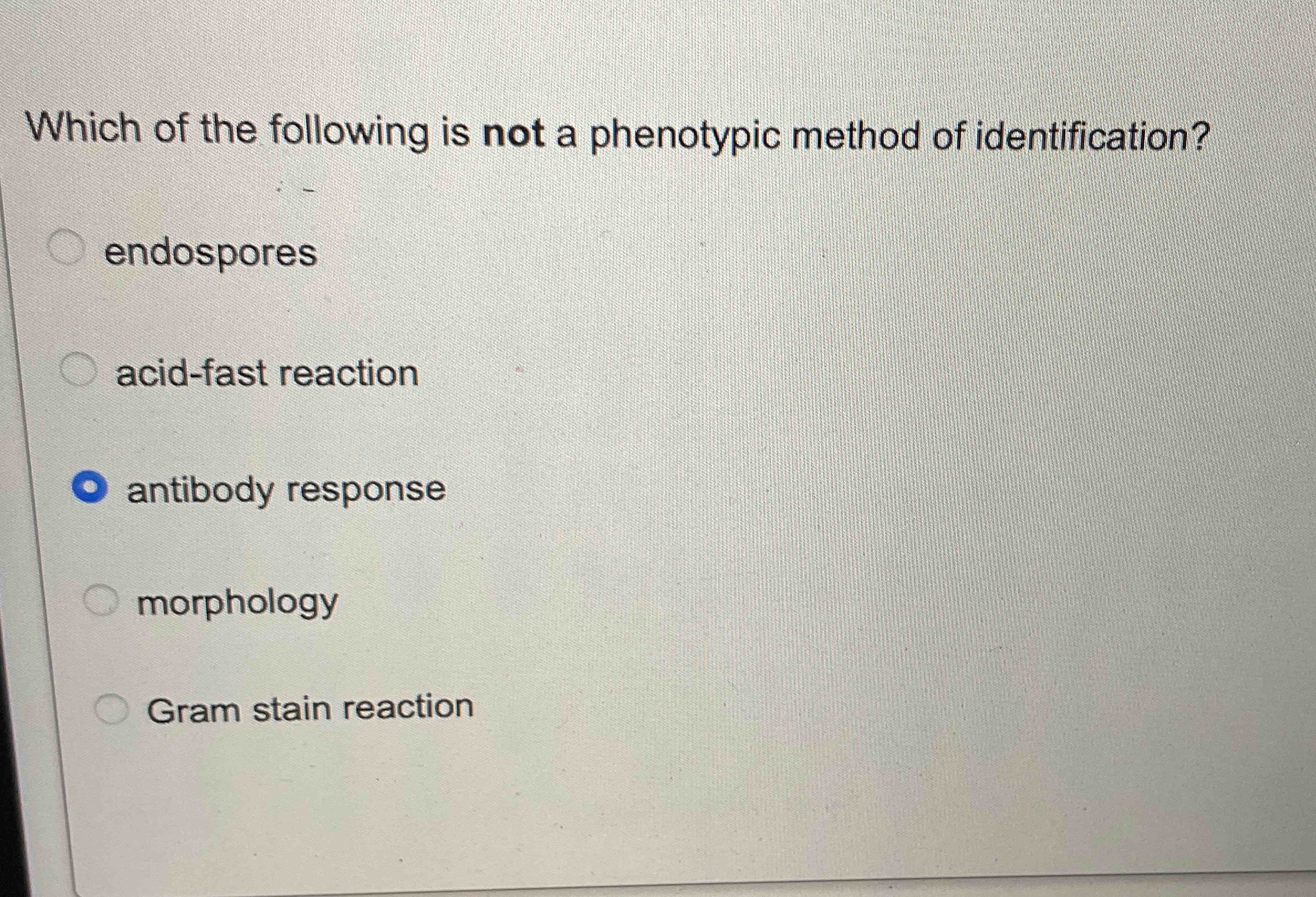 Solved Which Of The Following Is Not A Phenotypic Method Of