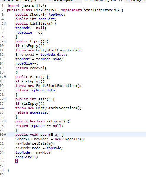Solved public interface StackInterface { public E pop(); | Chegg.com