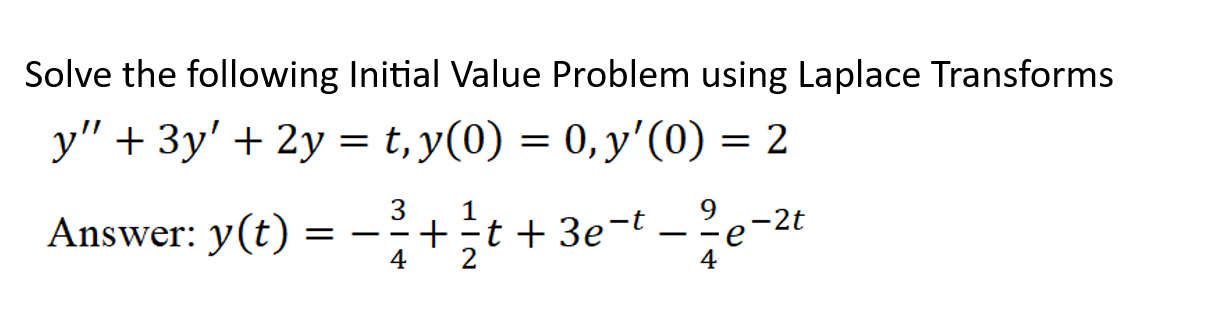 Solve the following Initial Value Problem using | Chegg.com