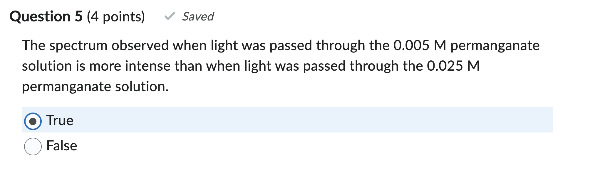 Solved The spectrum observed when light was passed through | Chegg.com