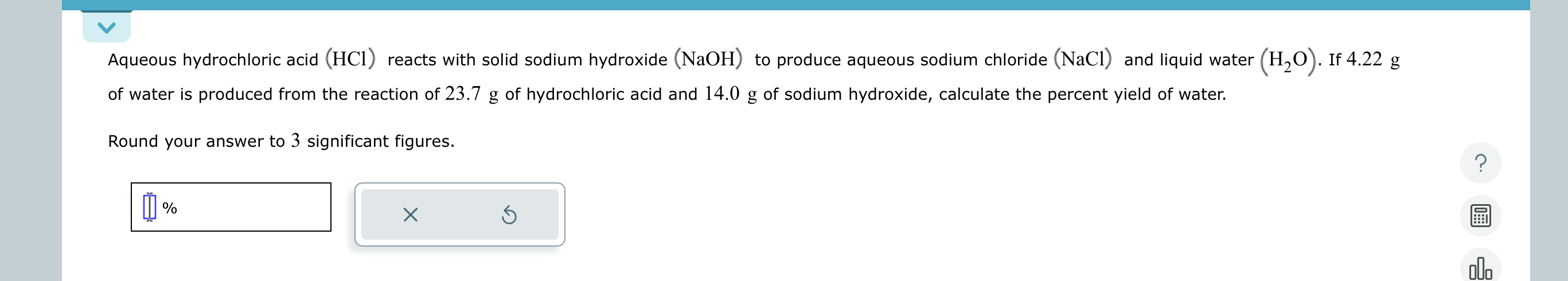 Solved Aqueous hydrochloric acid (HCl) ﻿reacts with solid | Chegg.com