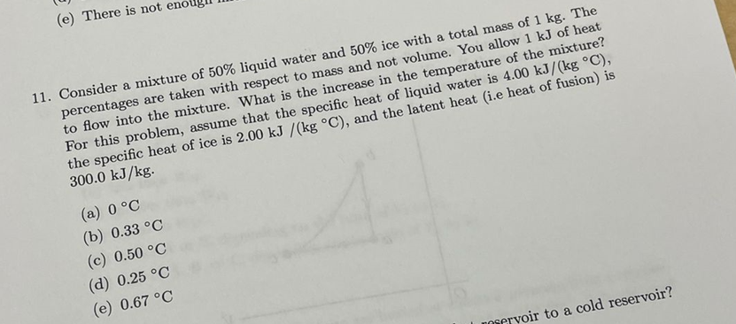 Solved 11. Consider a mixture of 50% liquid water and 50% | Chegg.com