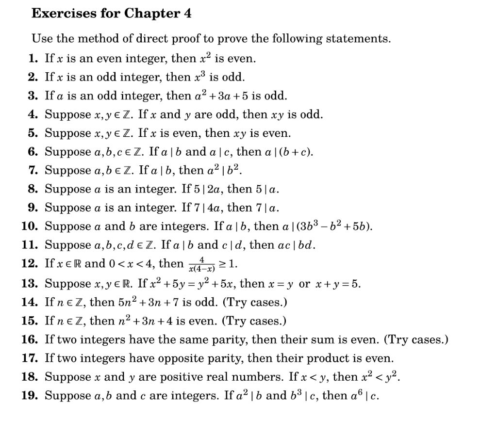 Solved Exercises for Chapter 4 Use the method of direct | Chegg.com Solved Exercises for Chapter 4 Use the method of direct | Chegg.com