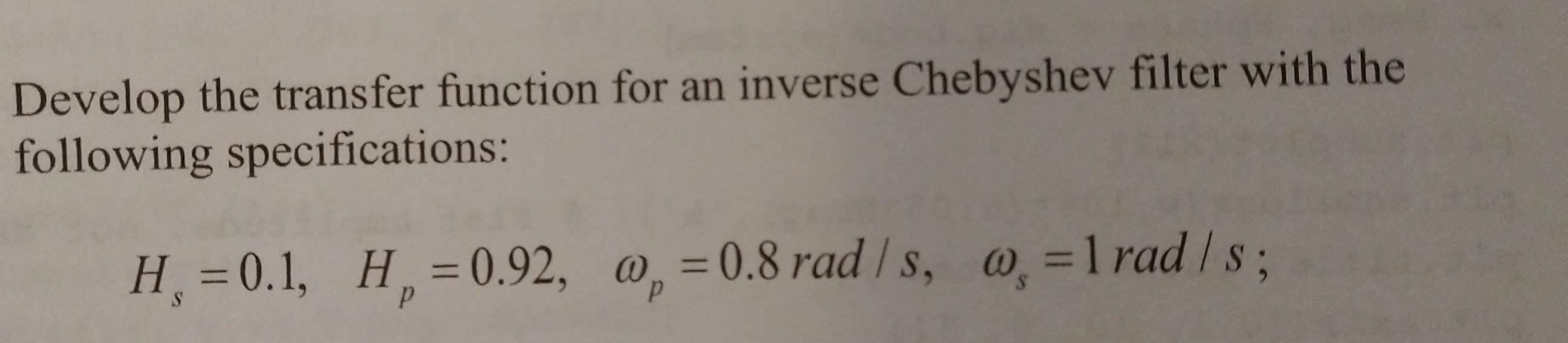 Solved Develop the transfer function for an inverse | Chegg.com